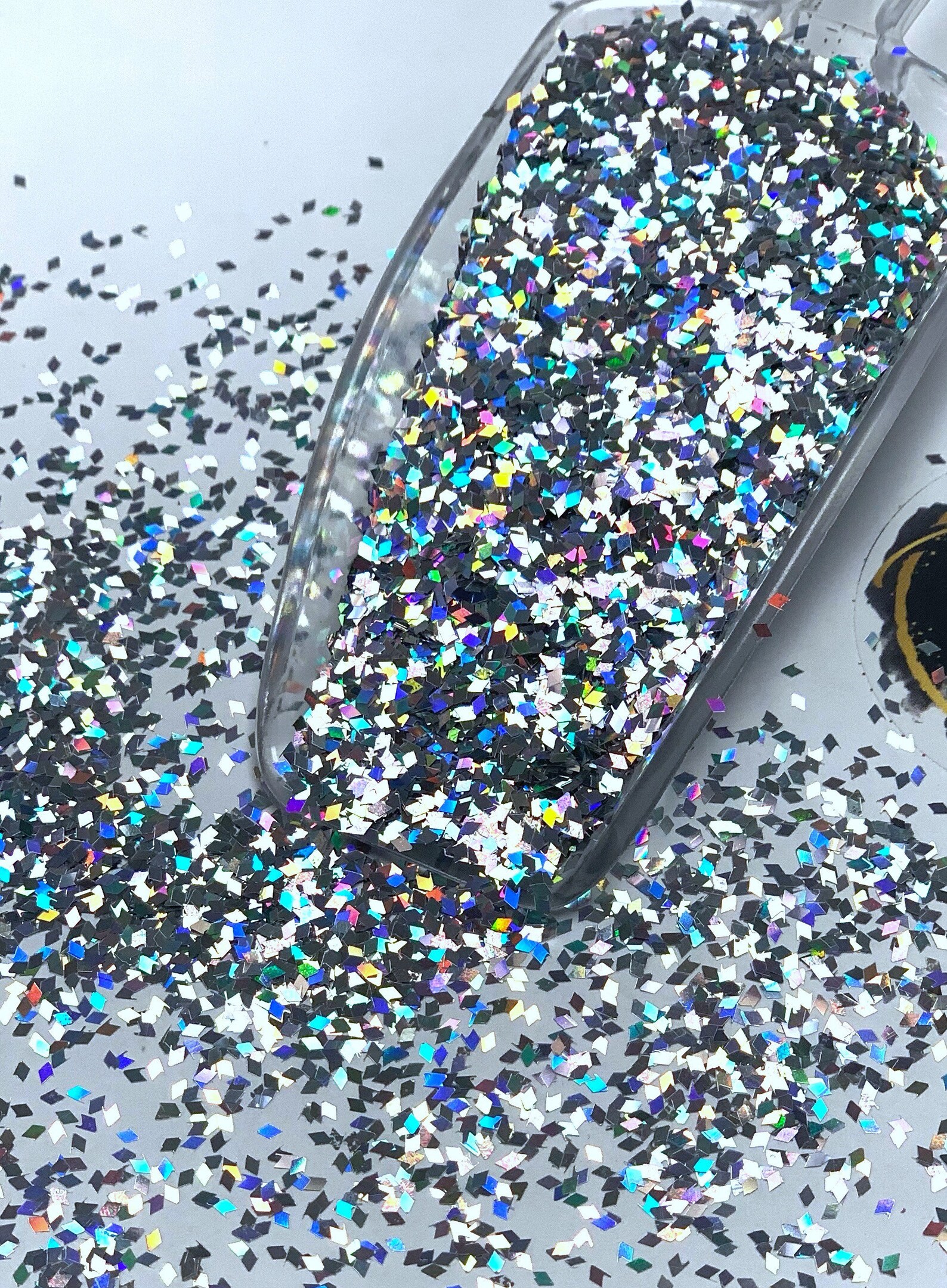 GLITZY HOLO Diamonds - Silver Holographic DIAMOND Glitter- Polyester ...