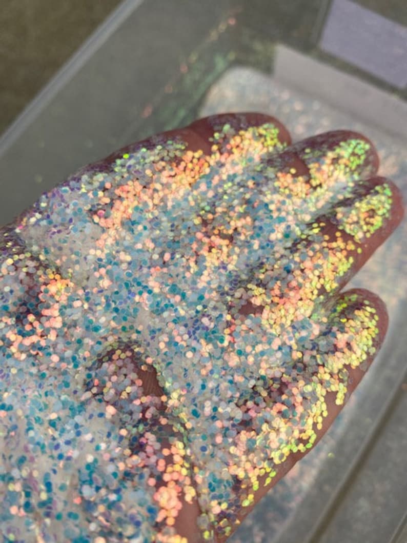 OPALINE 1MM - White Iridescent Opal Glitter Hex Cut - Opal Glitter ...