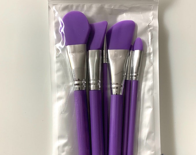 SILICONE BRUSH SET - 6 Piece Brush Set - Purple - Resin Tools - - Etsy
