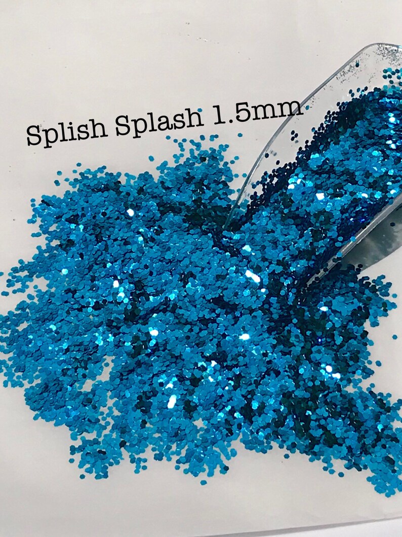 SPLISH SPLASH 1.5MM - Blue 1.5MM HEX Cut Glitter - Polyester Glitter ...