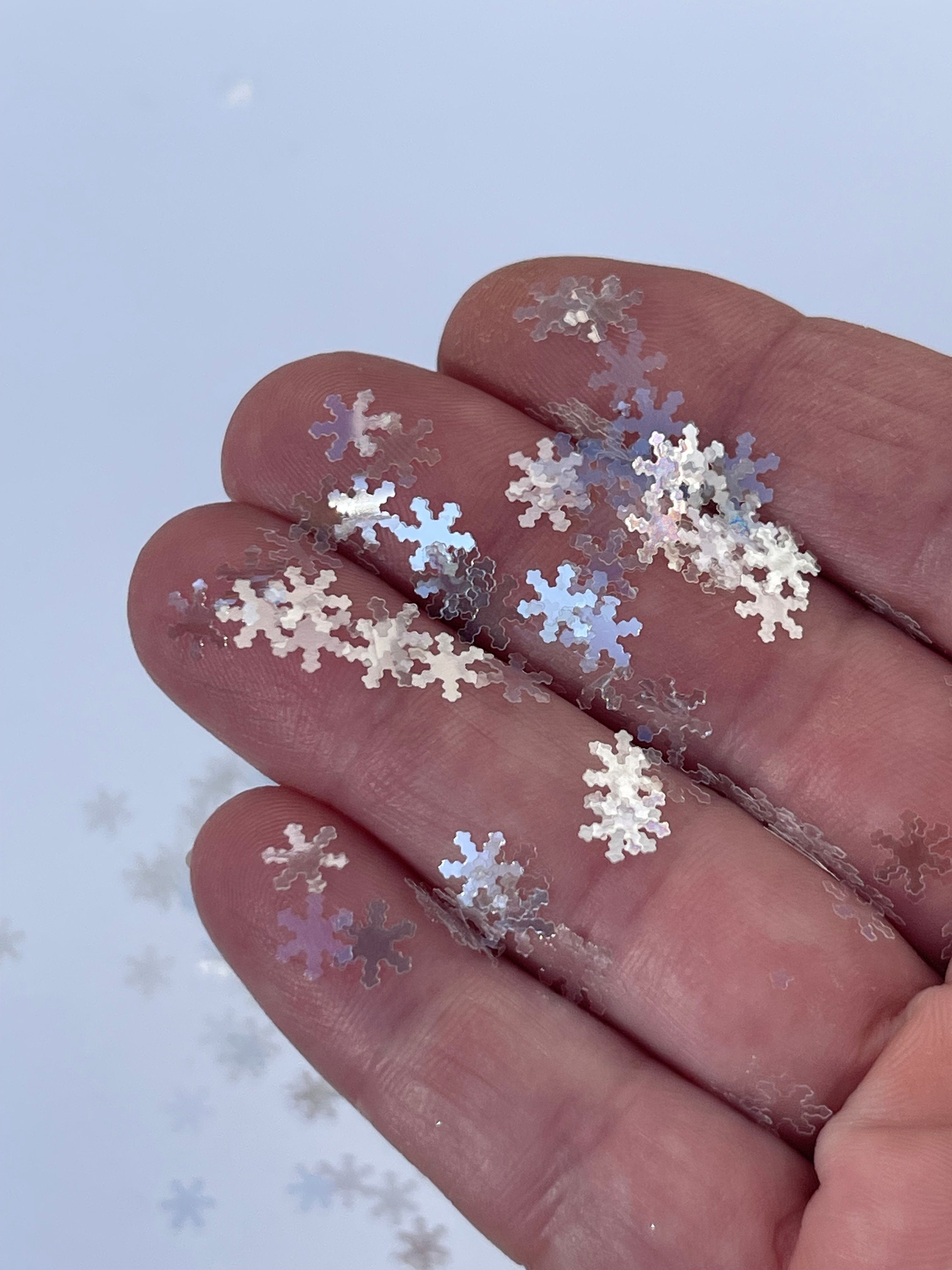 SNOWFLAKES Silver White Transparent Snowflake Glitter - Etsy