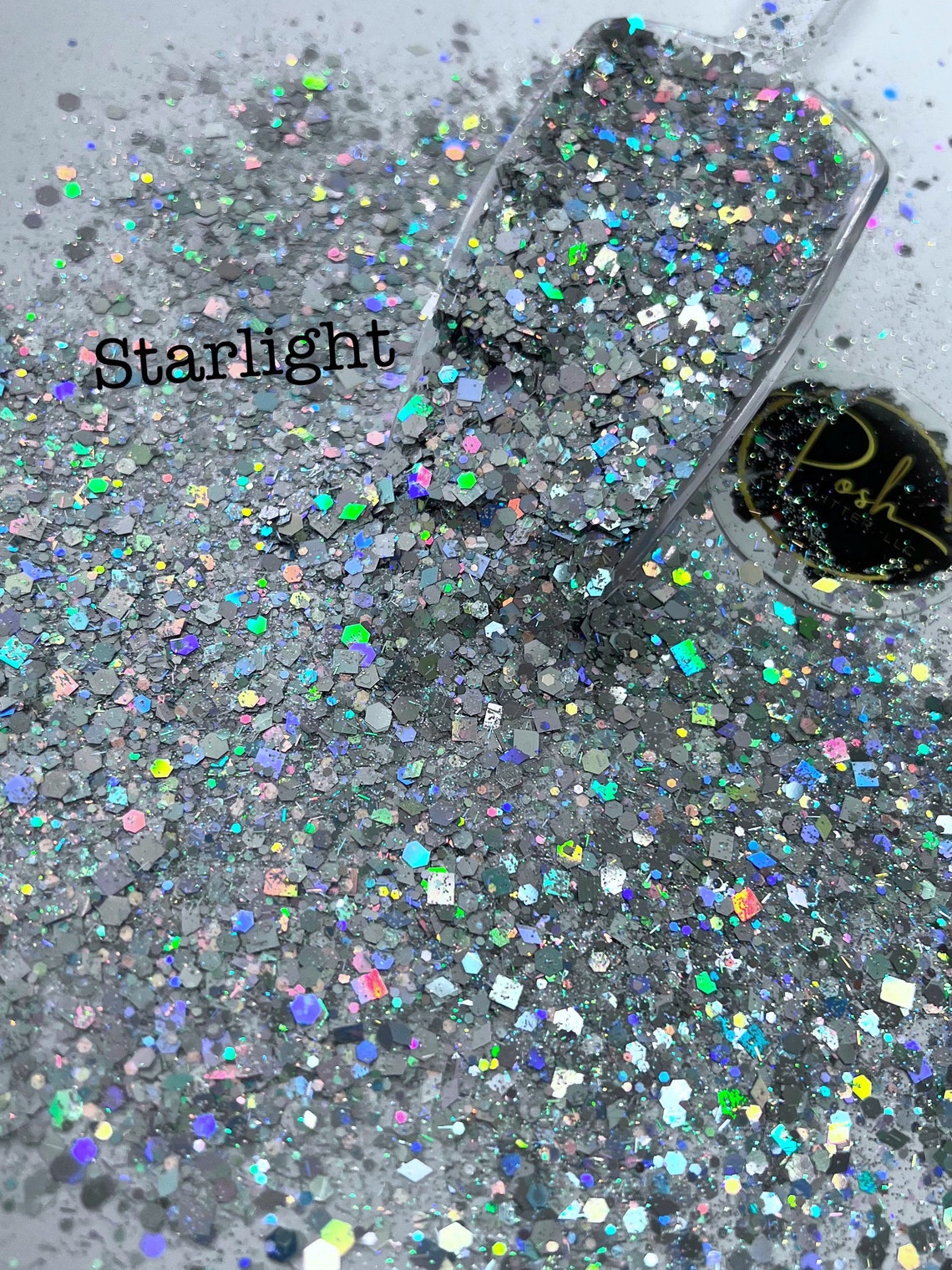 STARLIGHT - Holographic Silver Chunky Glitter - Polyester Glitter ...