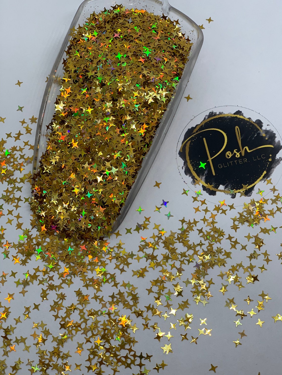 4 POINT STAR GOLD Holographic Star Glitter Gold 4 Point - Etsy