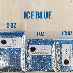 ICE BLUE 1MM - Light Blue Silver Color Shift Glitter - Hex Cut ...