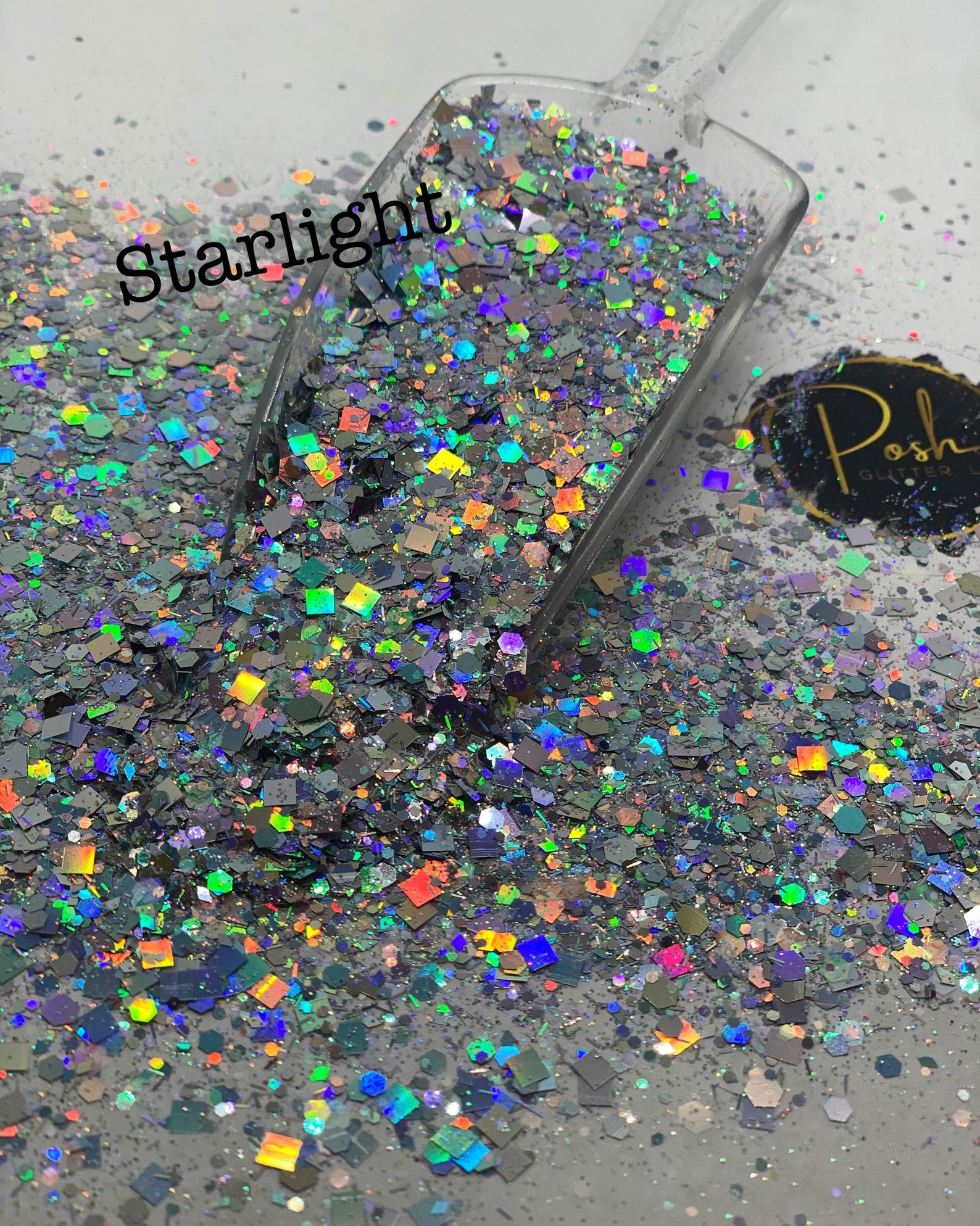 STARLIGHT Holographic Silver Chunky Glitter Polyester | Etsy