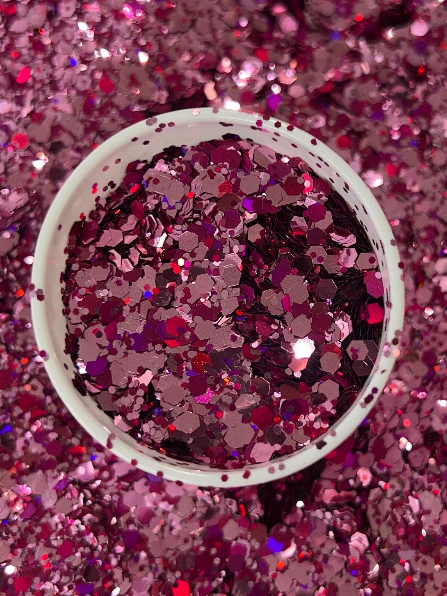 Roseberry-pink Holographic Glitter-pink Glitter-polyester - Etsy