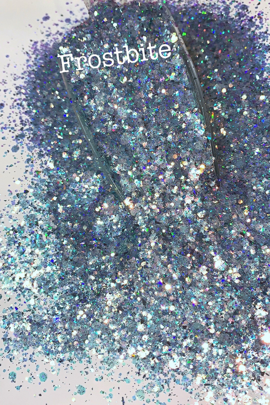 FROSTBITE Light Blue Silver Glitter, Holographic, Iridescent Chunky Glitter Mix, Polyester ...