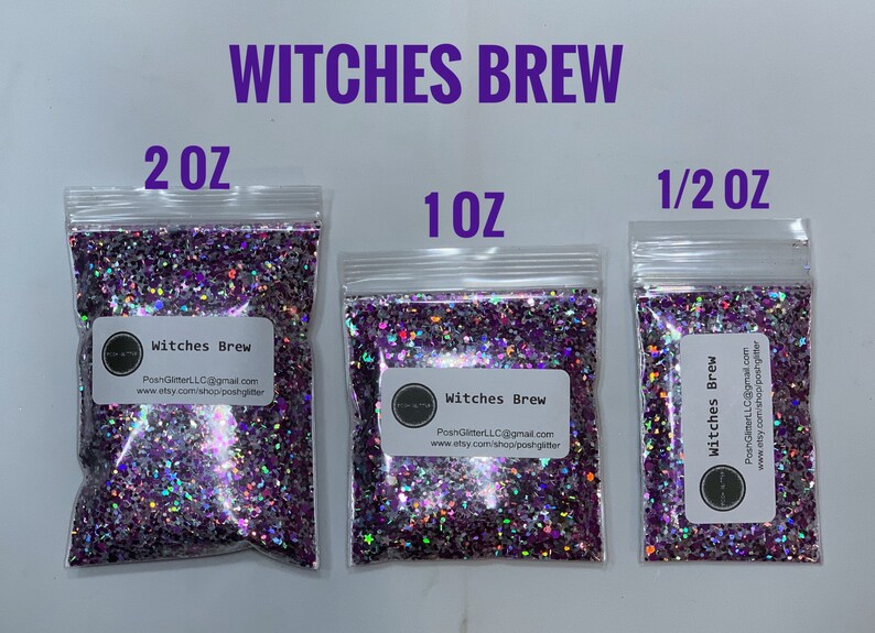 WITCHES BREW Black Purple & Silver Custom Glitter Blend | Etsy