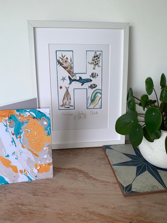 Inital A4 Artwork - Etsy