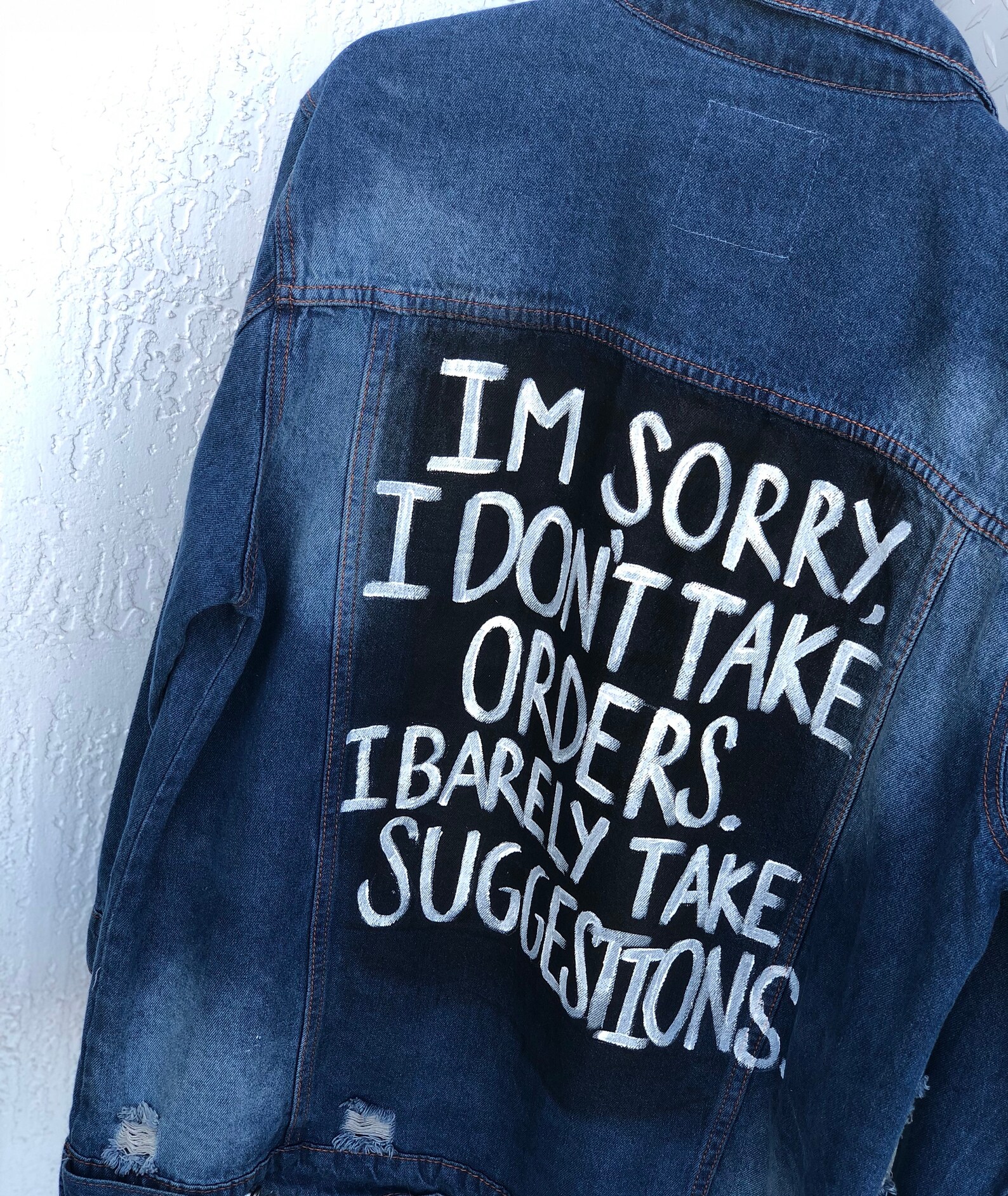 Hand Painted Jean Jackets With Quotes - Etsy