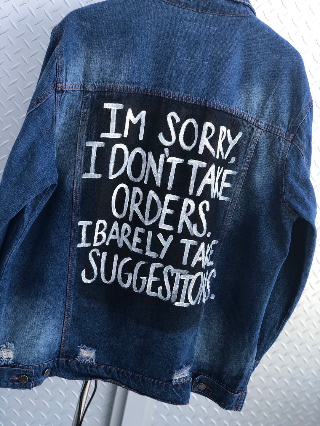 Hand Painted Jean Jackets With Quotes - Etsy