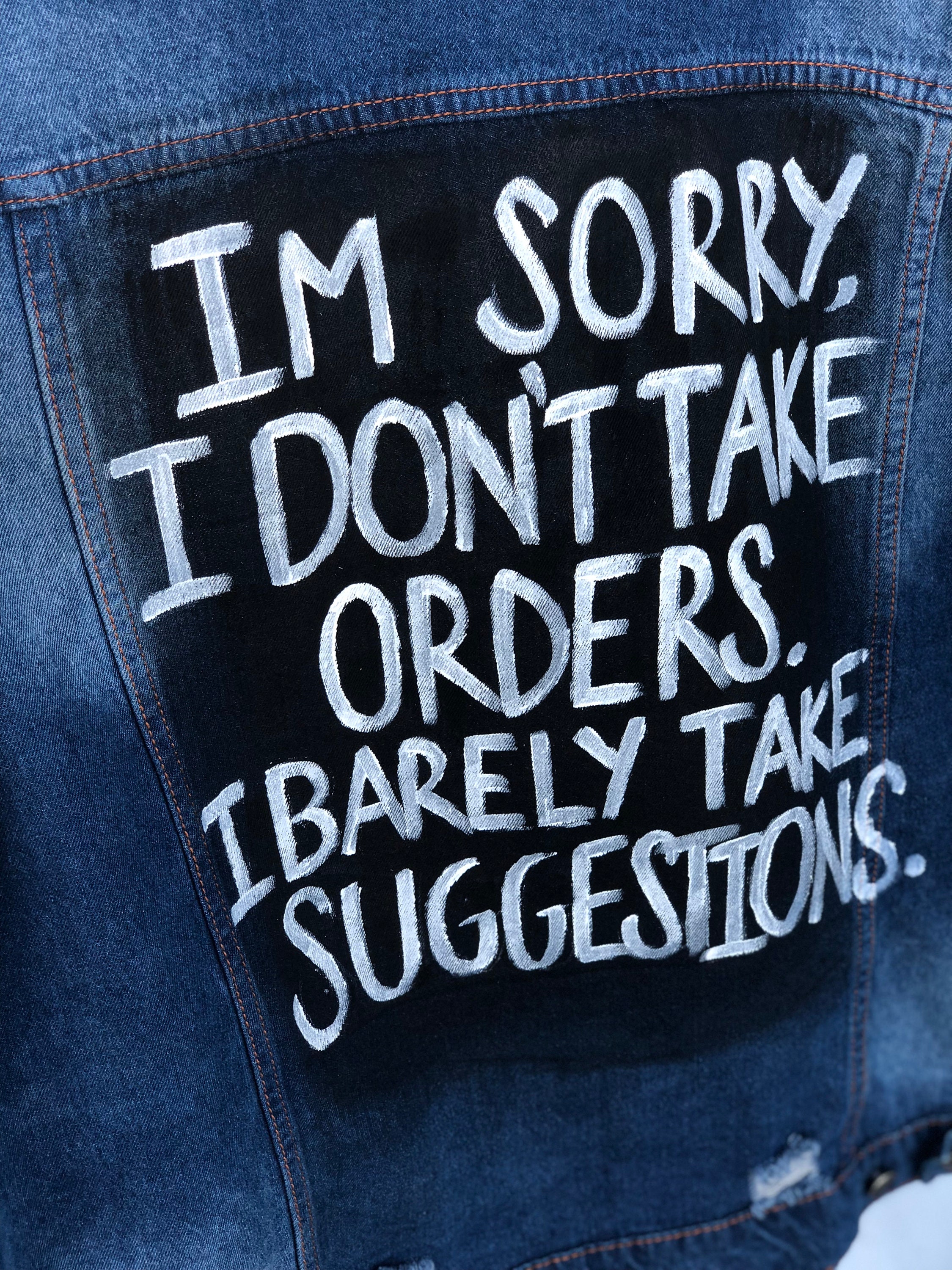 Hand Painted Jean Jackets With Quotes - Etsy