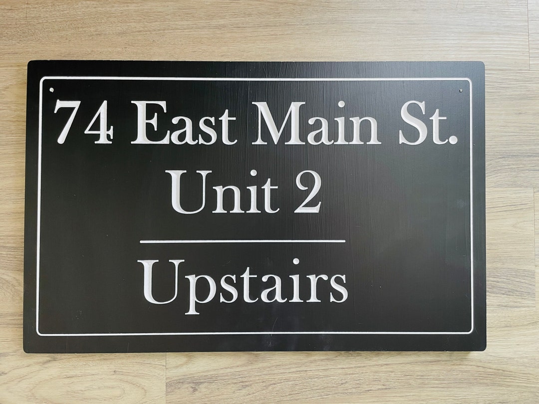 Rectangle House Number Carved Plaque 22x14, Housewarming Gift, Realtor ...