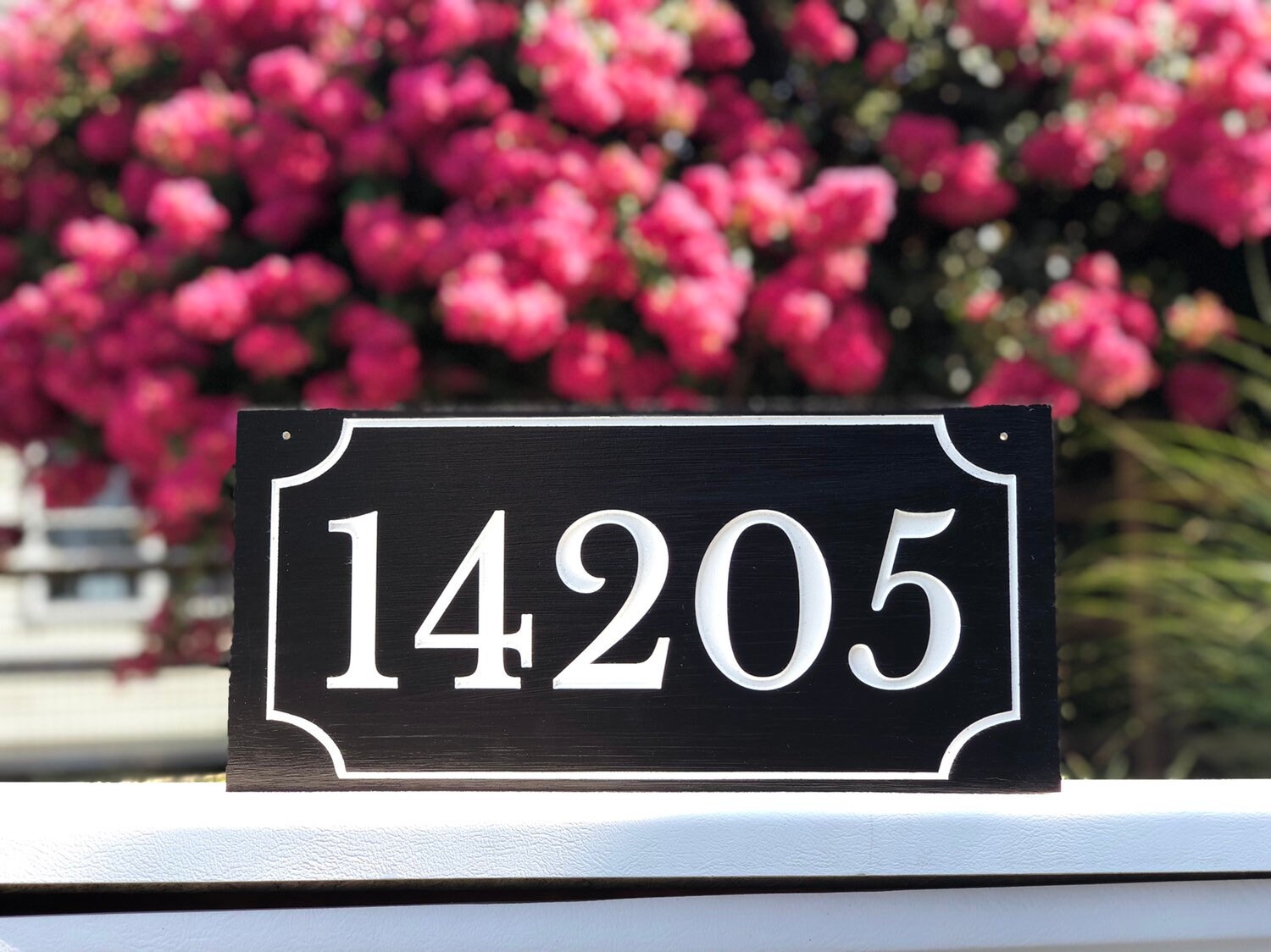Black Engraved House Number Plaque Housewarming Gift Realtor | Etsy