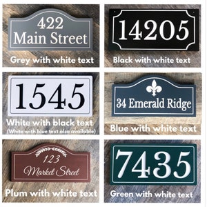 Fancy House Number Engraved Plaque Large, Housewarming Gift, Realtor ...