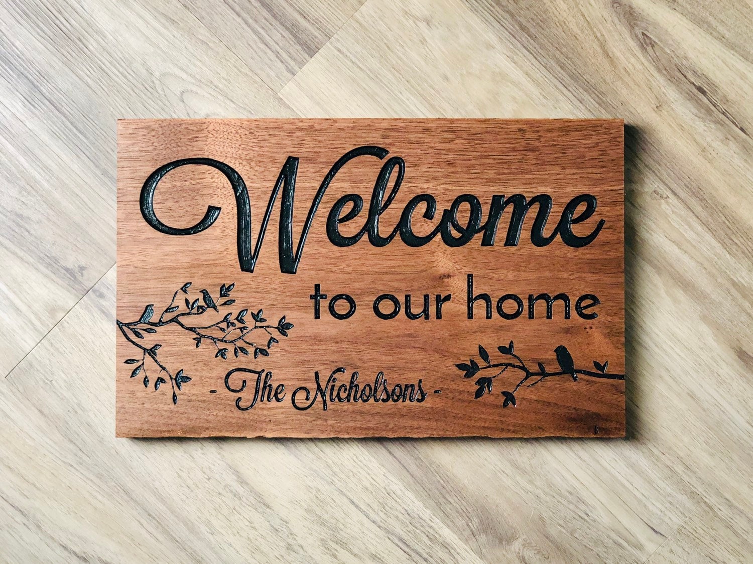 Personalized Welcome To Our Home Sign Carved Wooden Welcome | Etsy