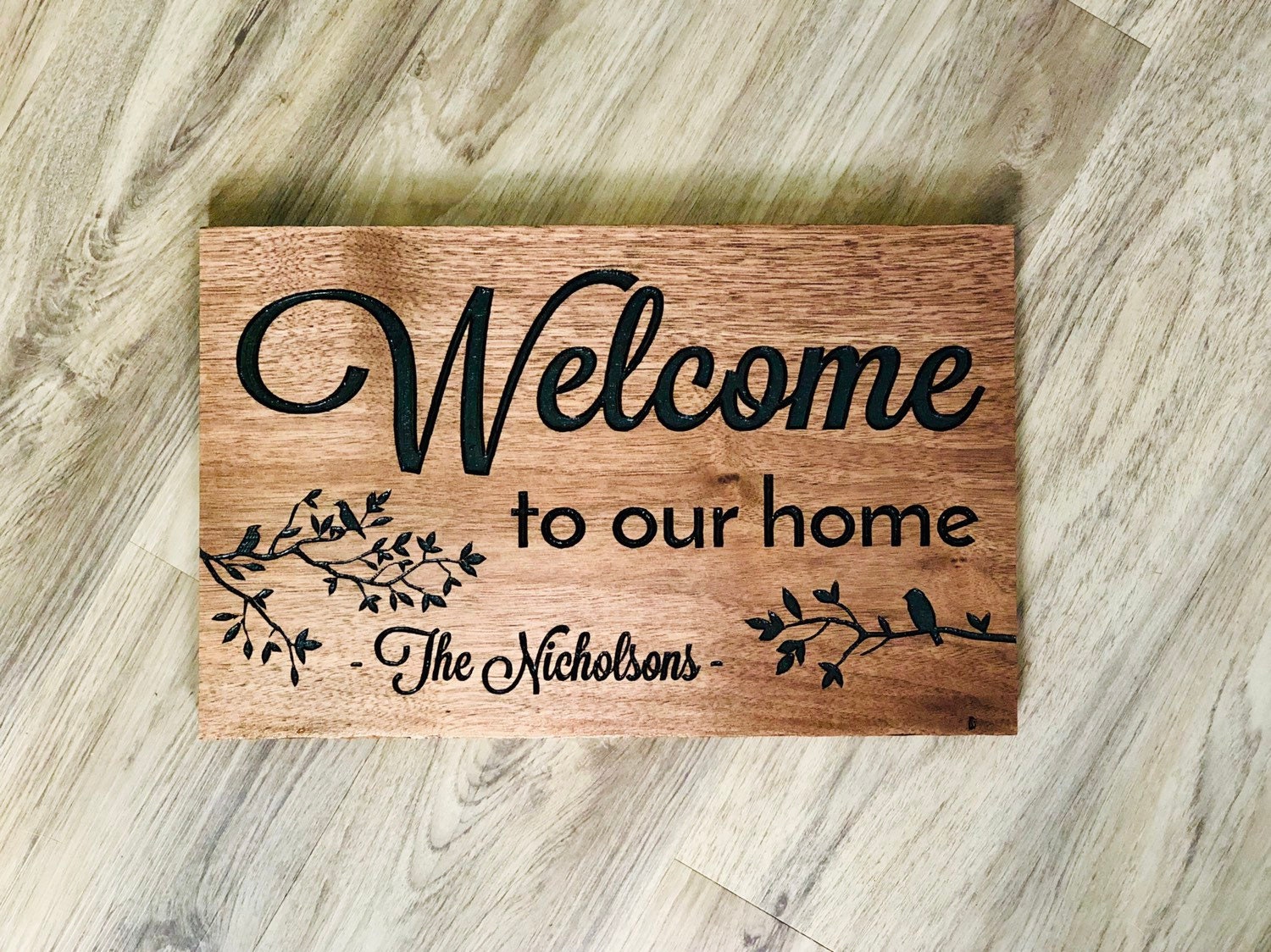 Personalized Welcome To Our Home Sign Carved Wooden Welcome | Etsy