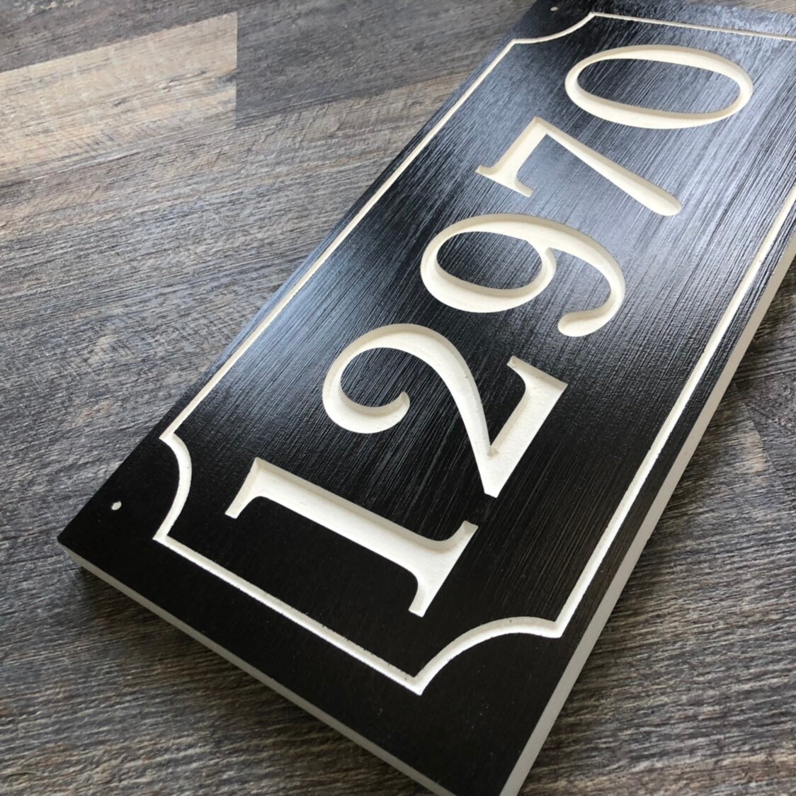 Black Engraved House Number Plaque Housewarming Gift Realtor | Etsy