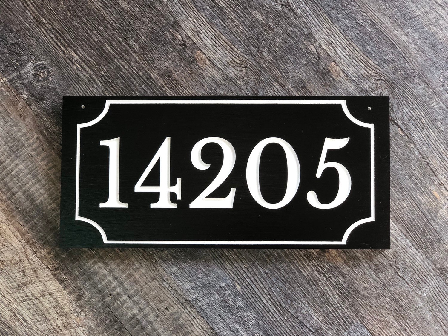 Black Engraved House Number Plaque Housewarming Gift Realtor | Etsy