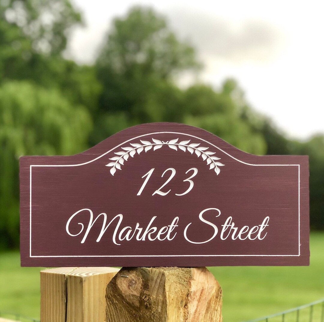 Fancy House Number Engraved Plaque, Housewarming Gift, Realtor Gift ...