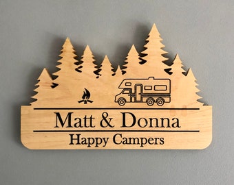 Custom Metal Pop up Camper Outdoor Sign Camper Decor Camping Gift Happy ...