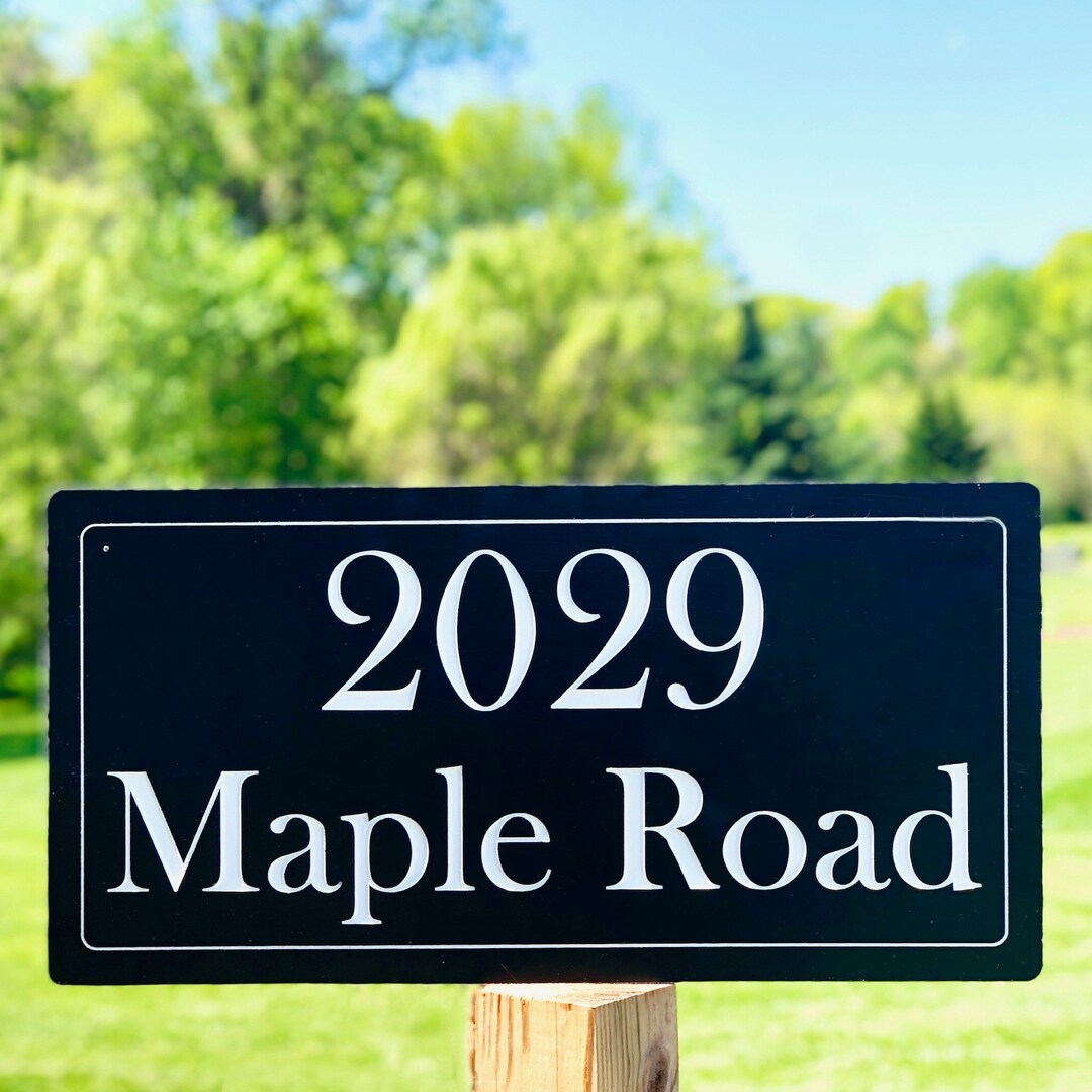 XL Address Sign Custom Sign Numbers and Street Name 24 X 12 House ...