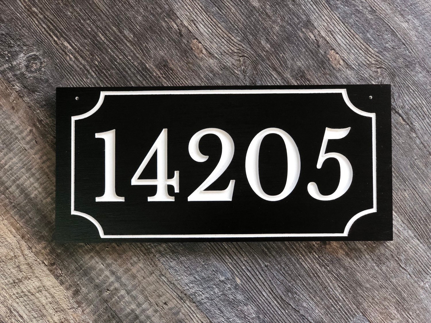 Black Engraved House Number Plaque Housewarming Gift Realtor | Etsy