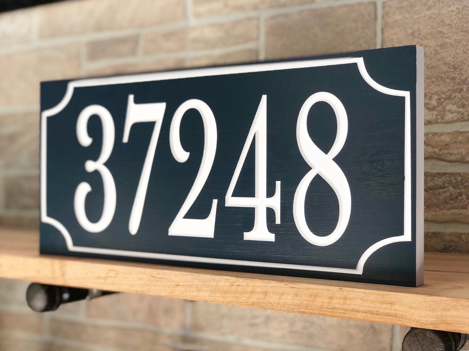 Black Engraved House Number Plaque Housewarming Gift Realtor | Etsy