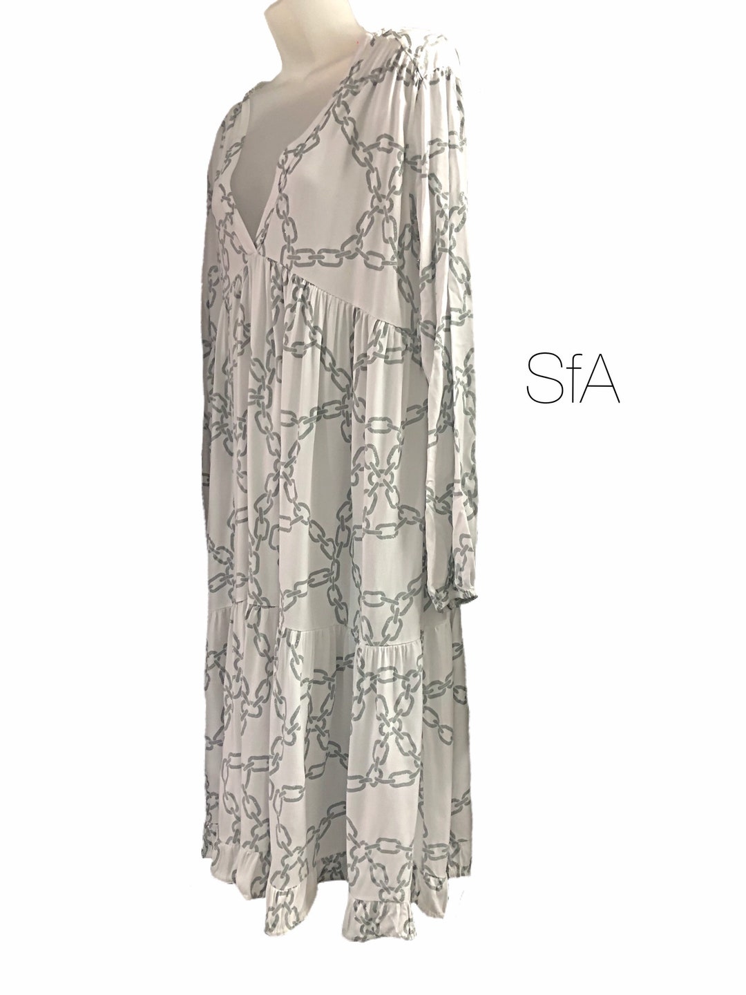 Chain Dress With Glitter Chain Design, in Heavy 100% Viscose. in 4 ...