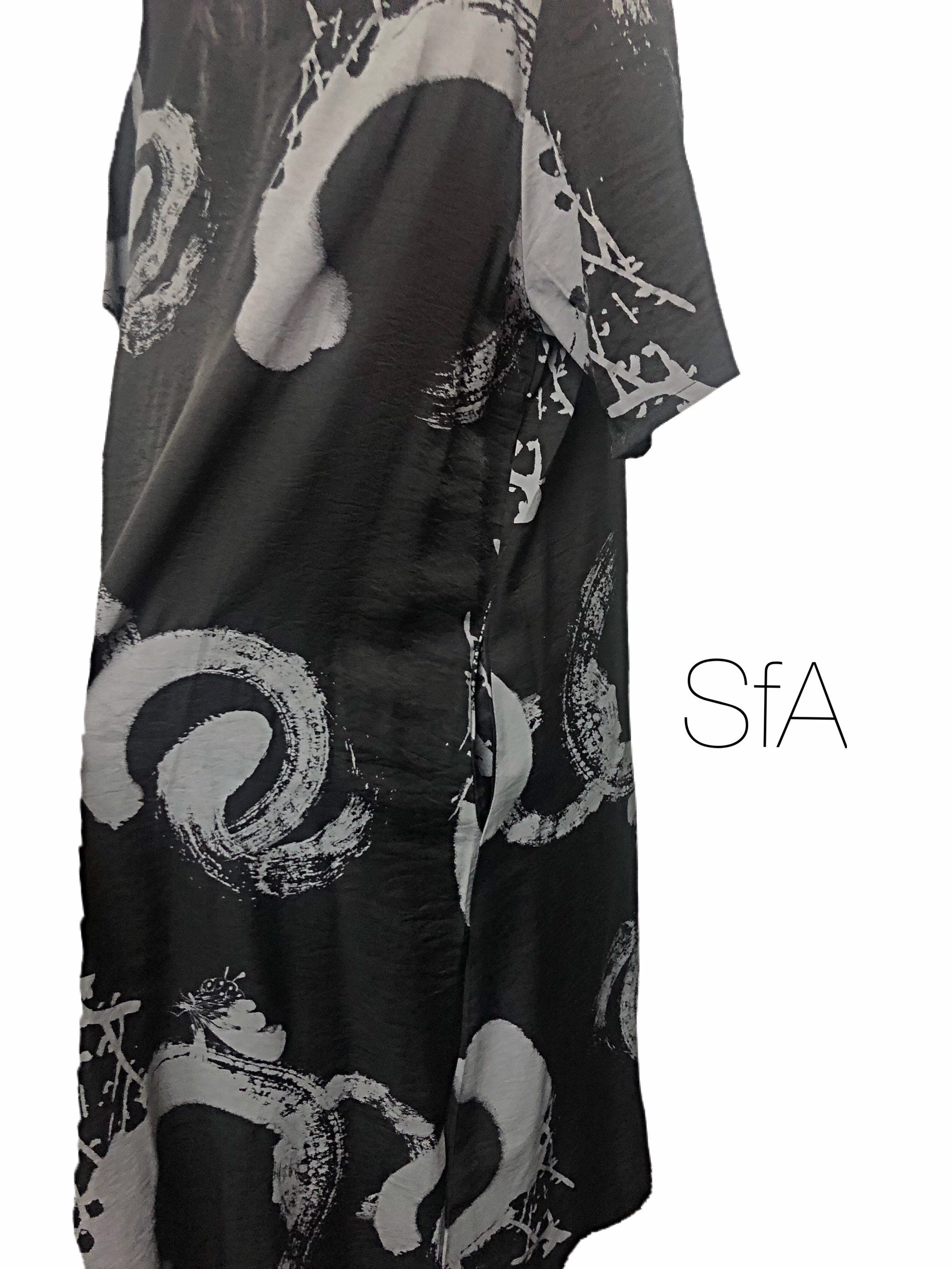 Stunning Lagenlook Neslay Dress With Grey Swirls. Size 12 - Etsy