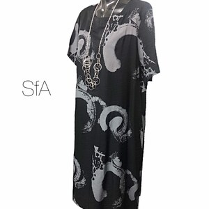 Stunning Lagenlook Neslay Dress With Grey Swirls. Size 12 - Etsy