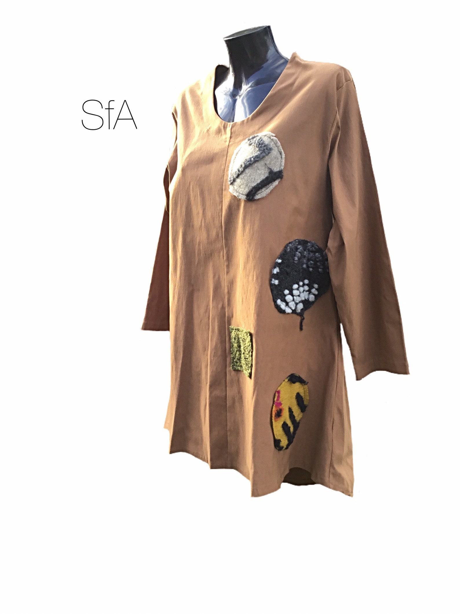 Lagenlook Tunic With Faux Fur Applique Designed. Size 12 - Etsy