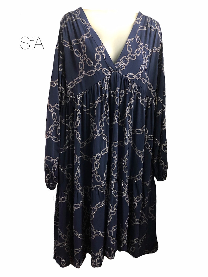 Chain dress with glitter chain design in heavy 100% viscose. | Etsy