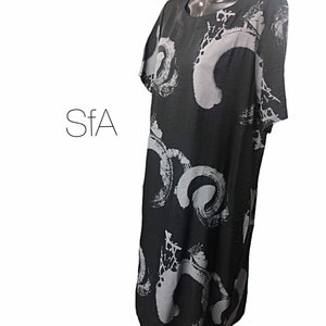Stunning Lagenlook Neslay Dress With Grey Swirls. Size 12 - Etsy