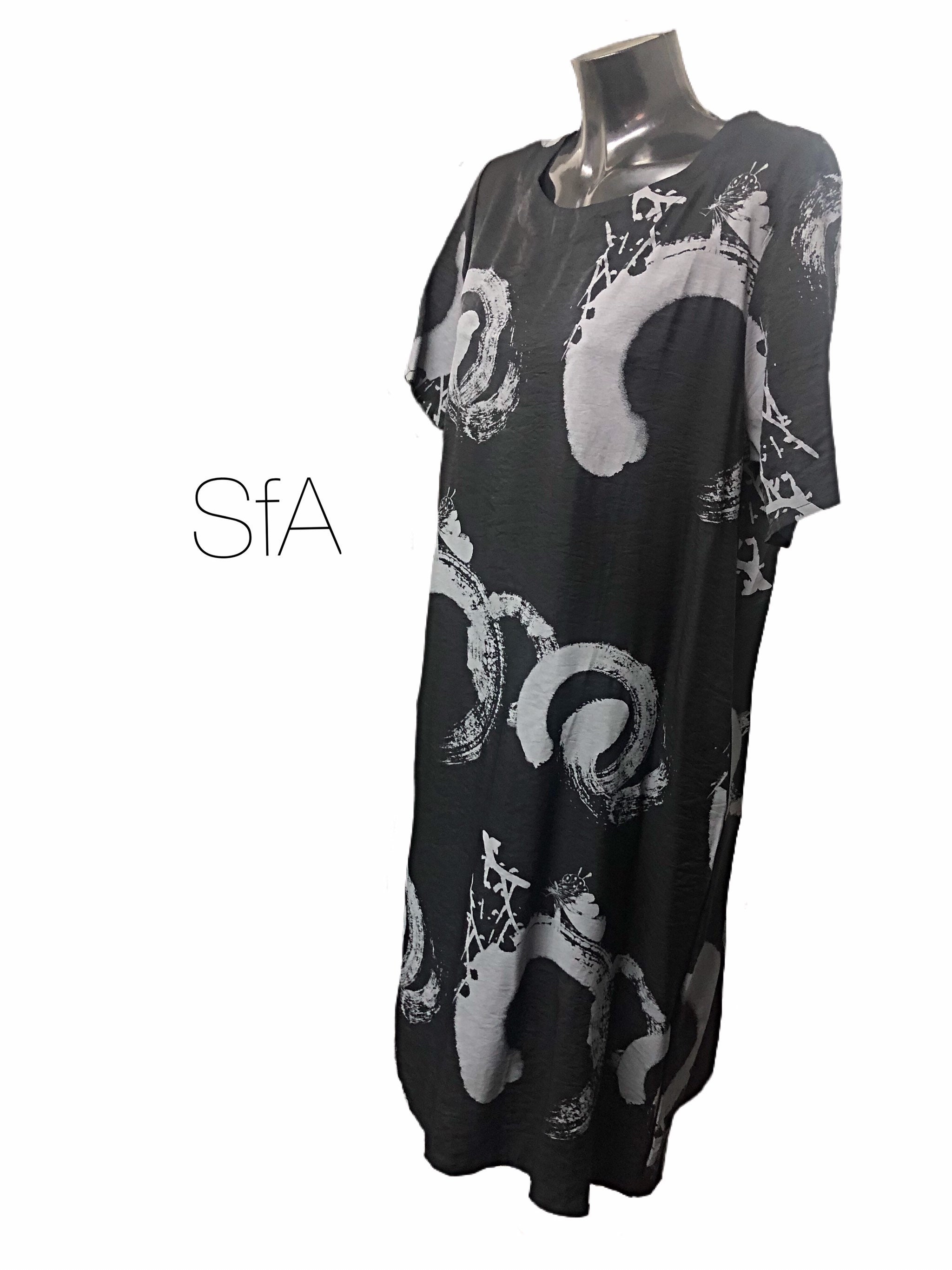 Stunning Lagenlook Neslay Dress With Grey Swirls. Size 12 - Etsy