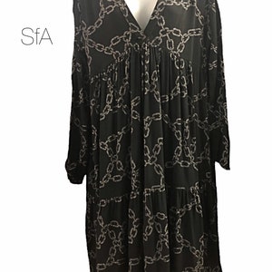 Chain dress with glitter chain design in heavy 100% viscose. | Etsy