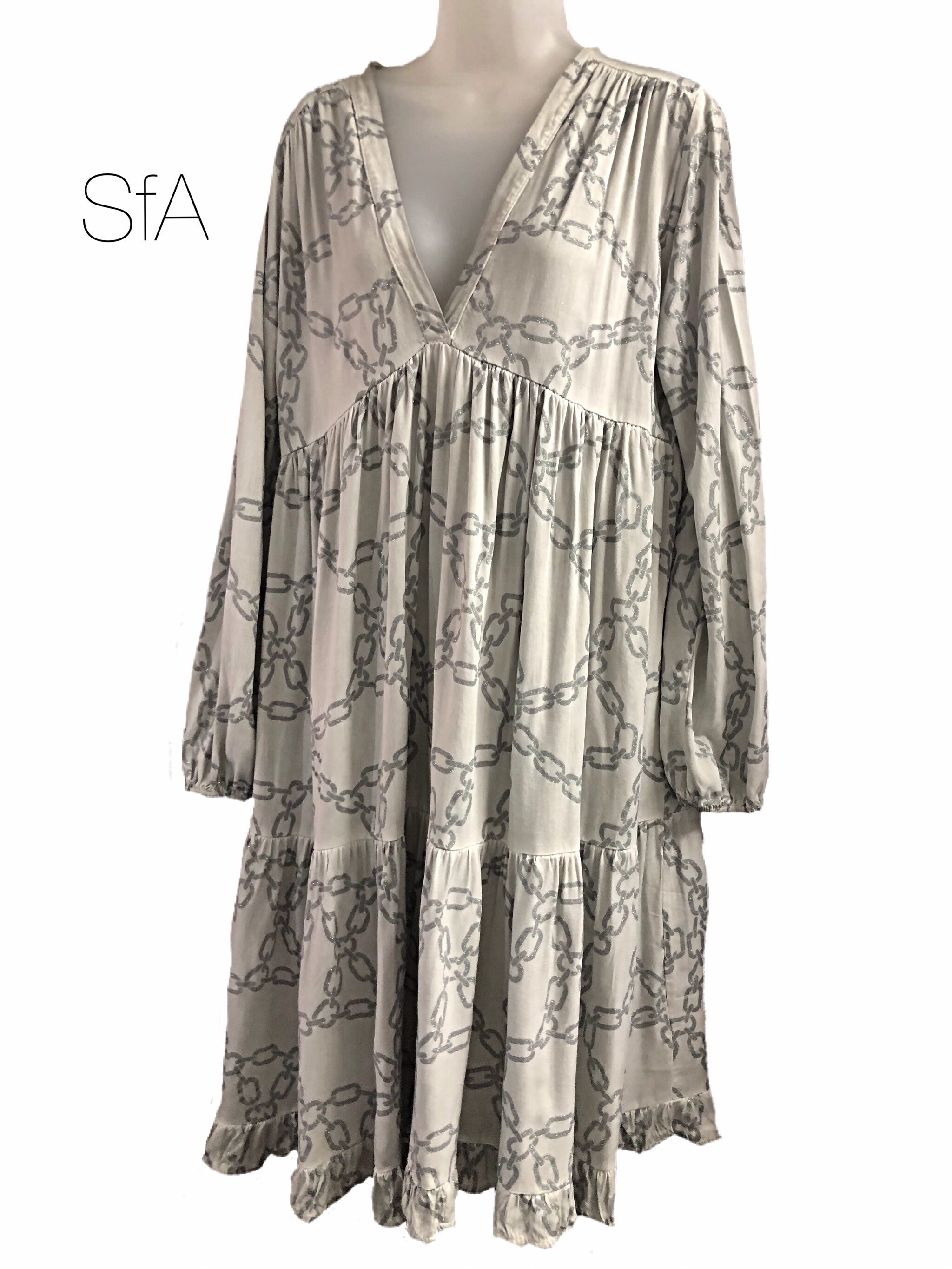 Chain Dress With Glitter Chain Design, in Heavy 100% Viscose. in 4 ...