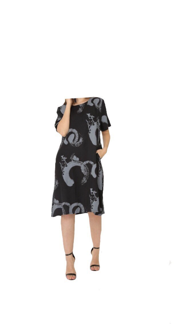 Stunning Lagenlook Neslay Dress With Grey Swirls. Size 12 - Etsy