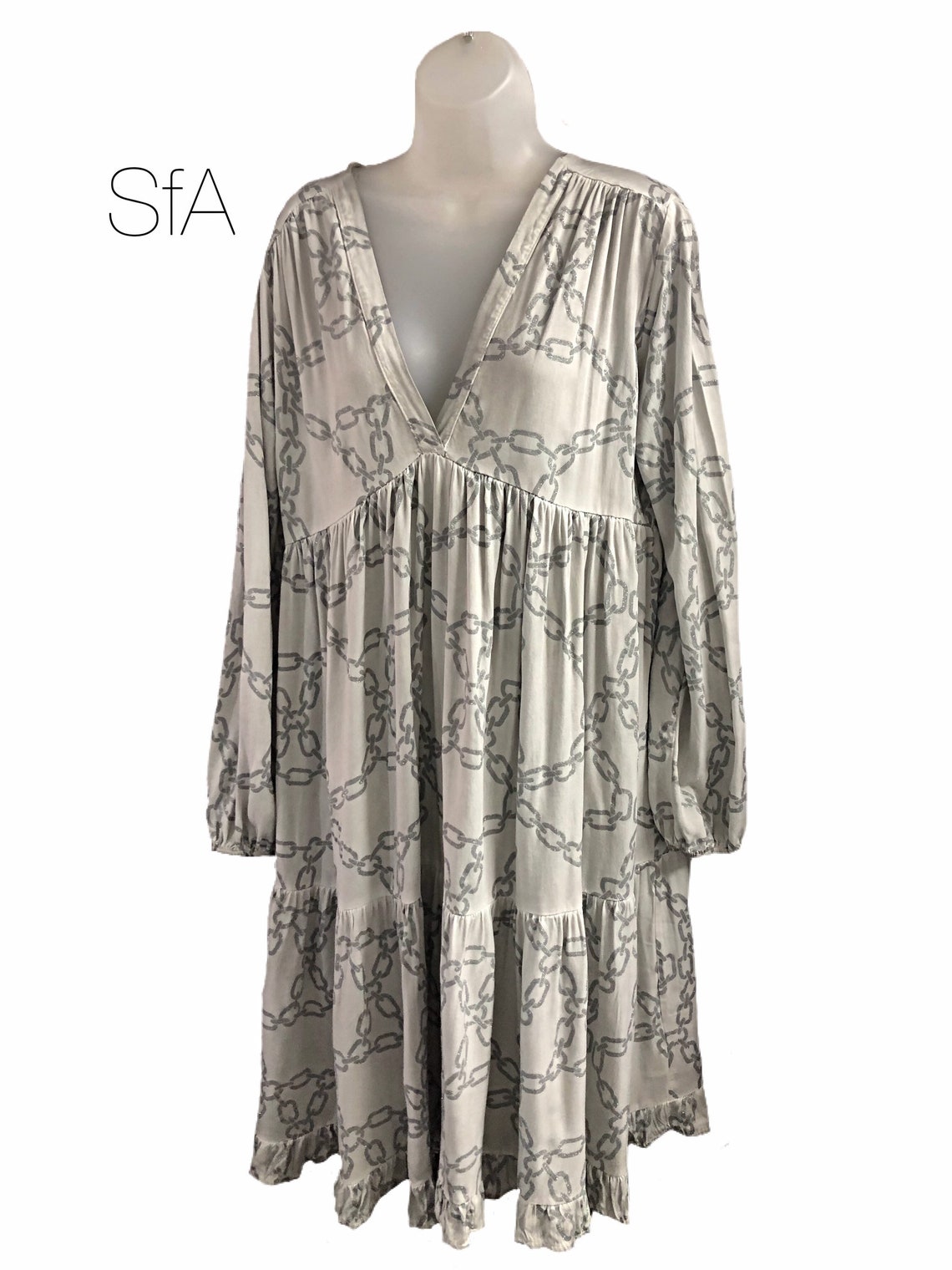 Chain Dress With Glitter Chain Design, in Heavy 100% Viscose. in 4 ...