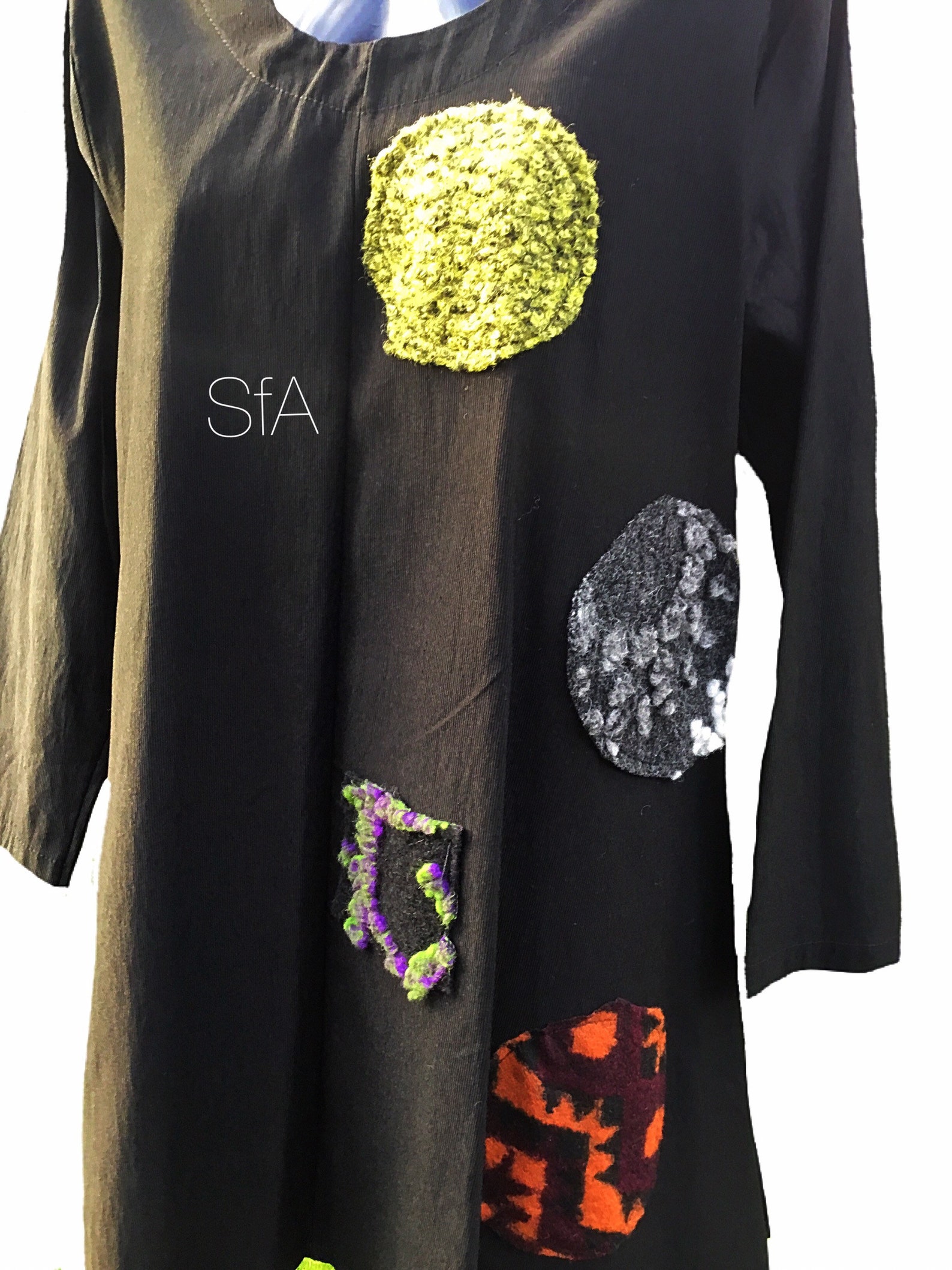 Lagenlook Tunic With Faux Fur Applique Designed. Size 12 - Etsy