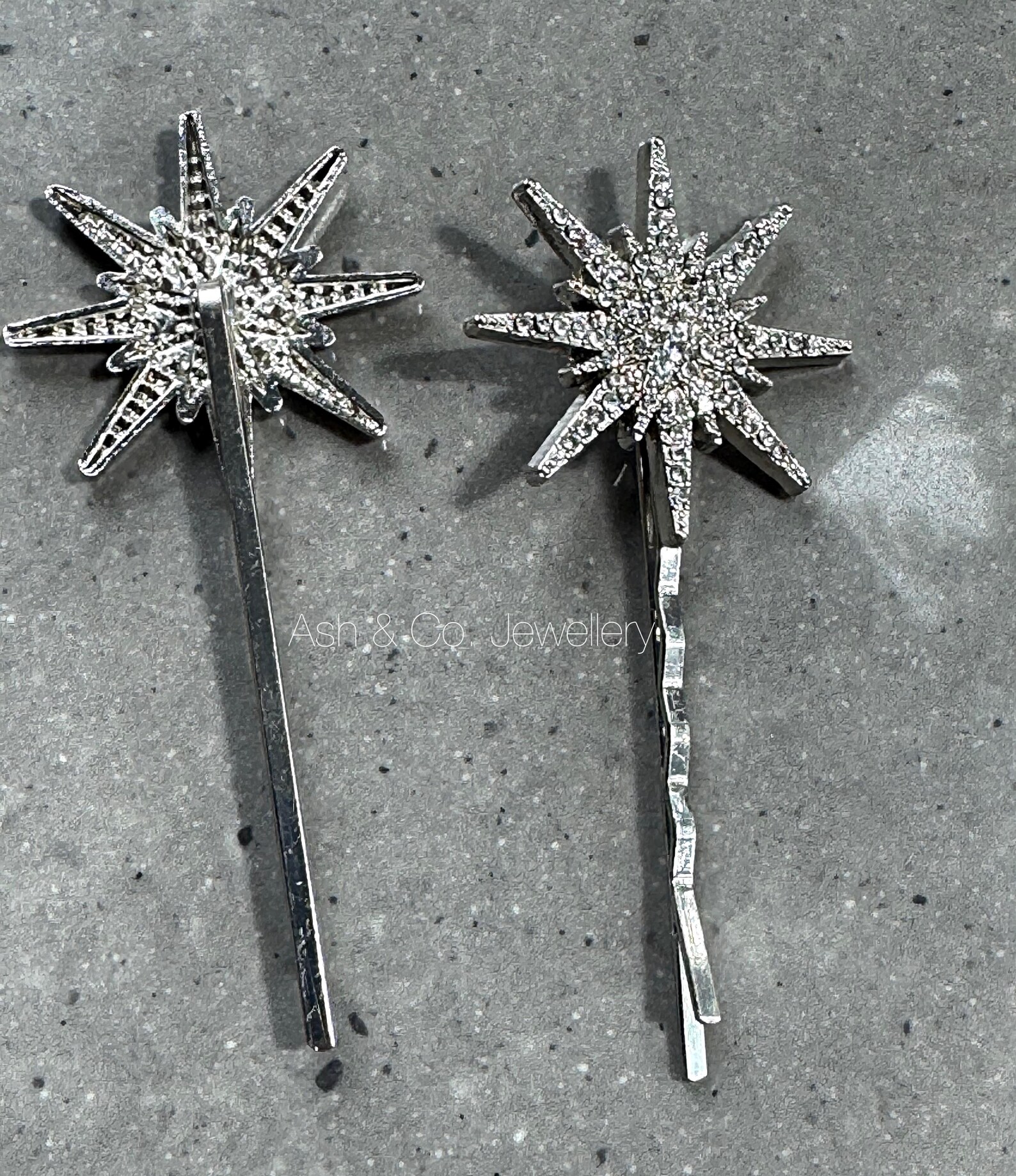 Diamante Star Hair Slide, Silver Style Frame - Etsy
