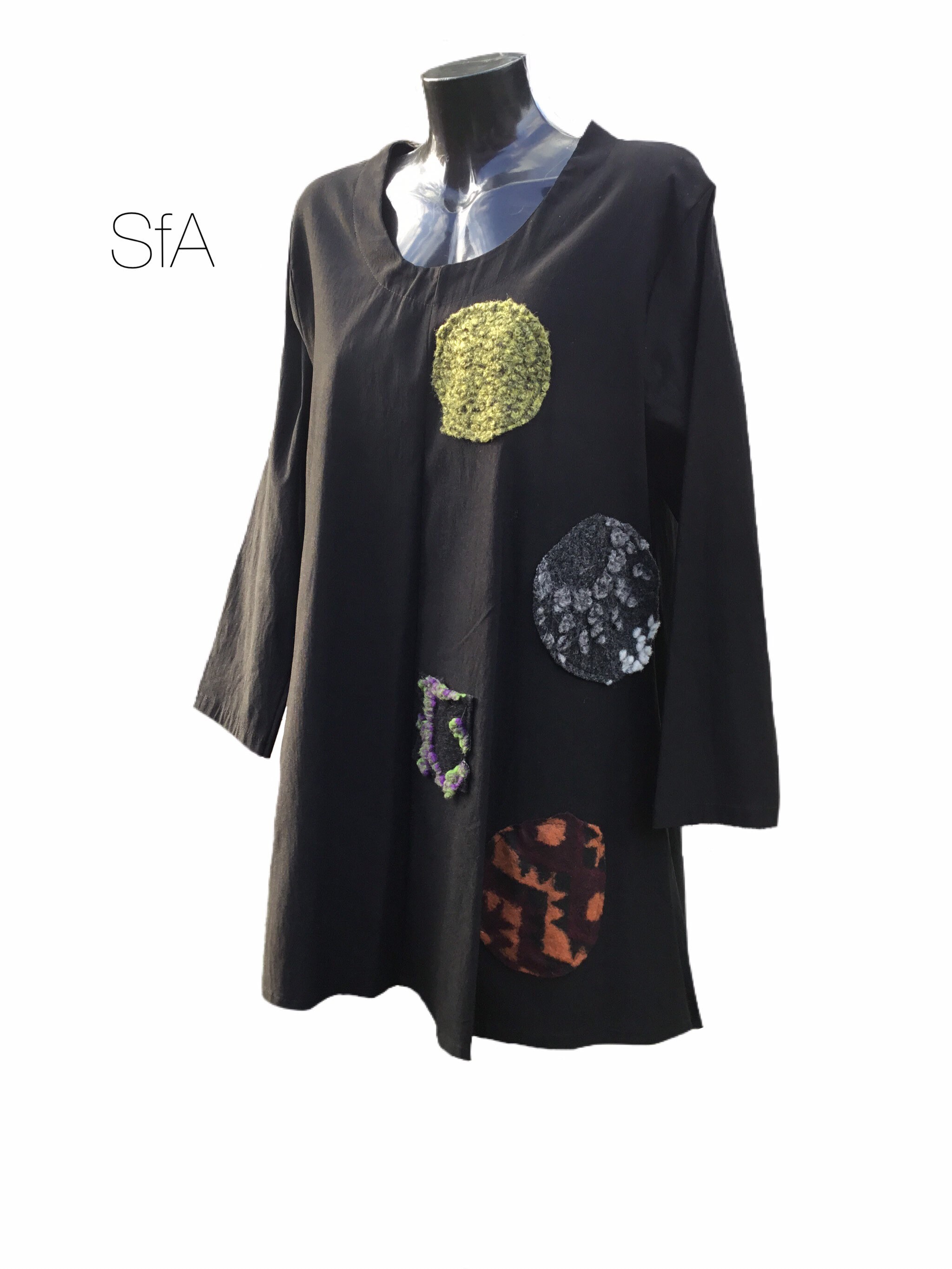 Lagenlook Tunic With Faux Fur Applique Designed. Size 12 - Etsy