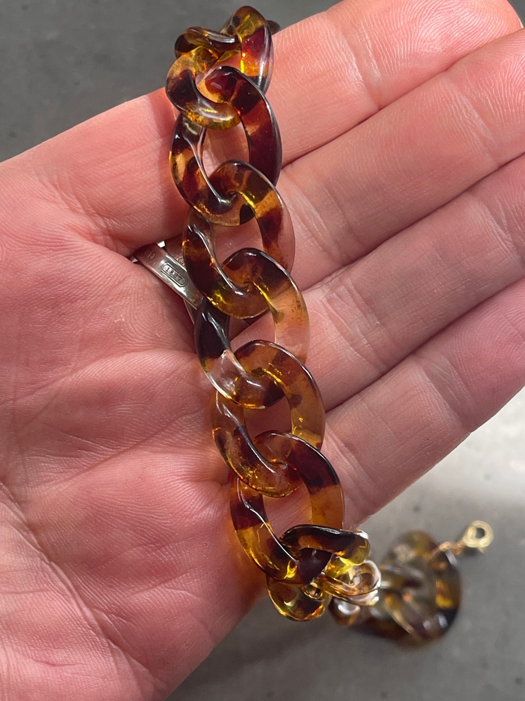 Large Acrylic Tortoise Shell Necklace, With Lobster Clasp. - Etsy