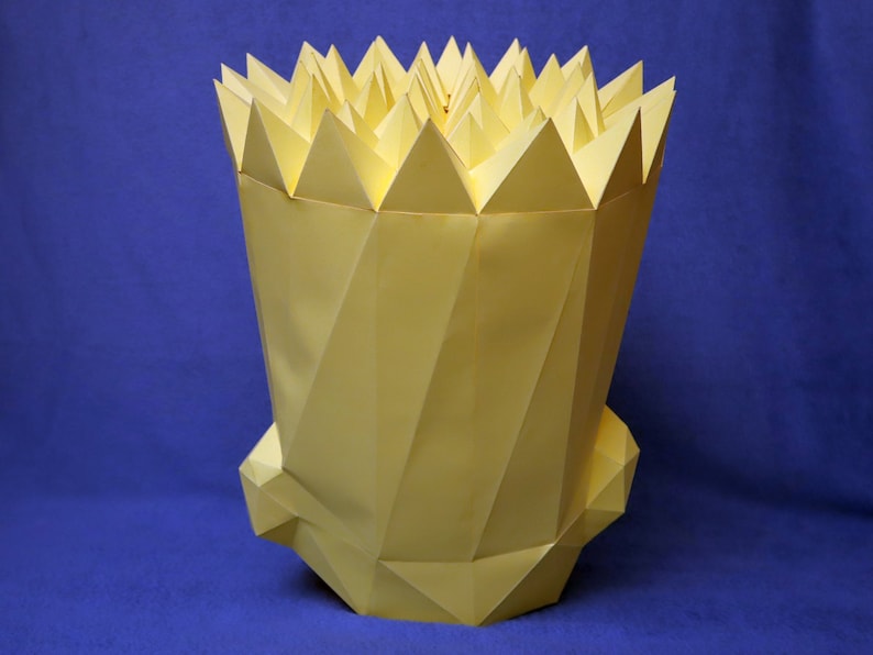 Bart Simpson Head Papercraft, Low Poly Paper Craft Template. PDF DXF ...