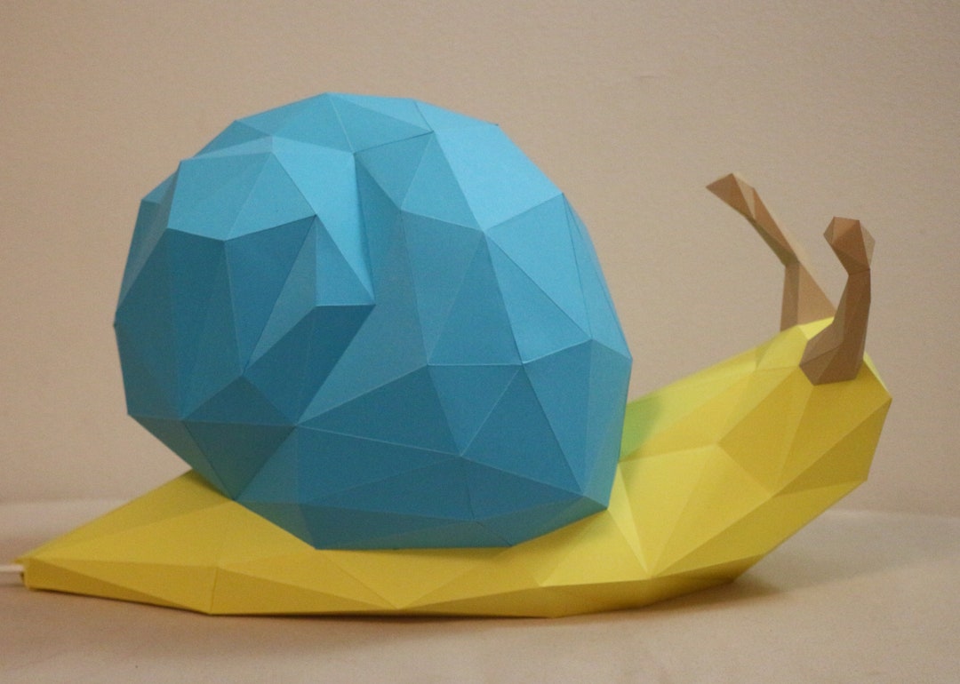 Low Poly Snail Papercraft: 3D Paper Model Template (PDF) - Etsy