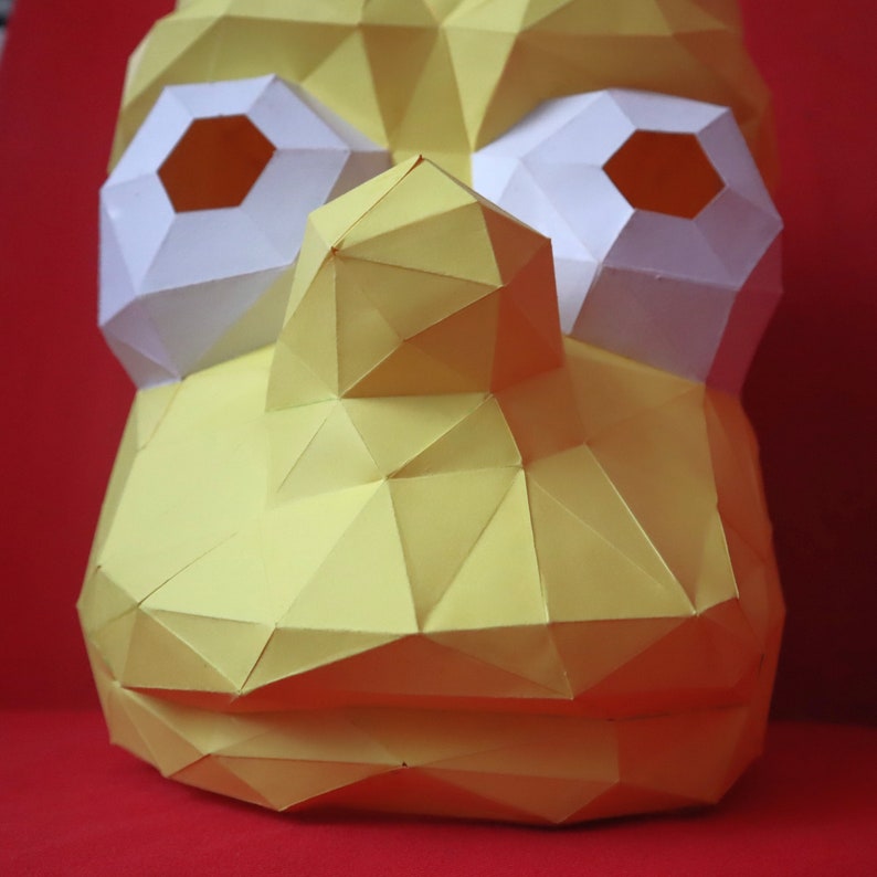 Bart Simpson Head Papercraft Low Poly Paper Craft Template. - Etsy ...