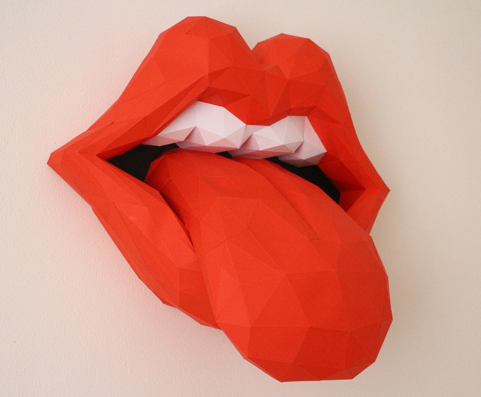 Rolling Stones Papercraft PDF, DXF Lips With Tongue, Paper Trophy, Low ...