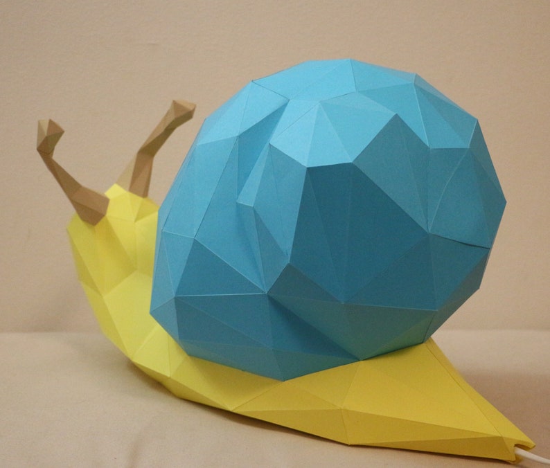 Snail Low Poly Papercraft PDF SVG DXF Paper 3d Model - Etsy