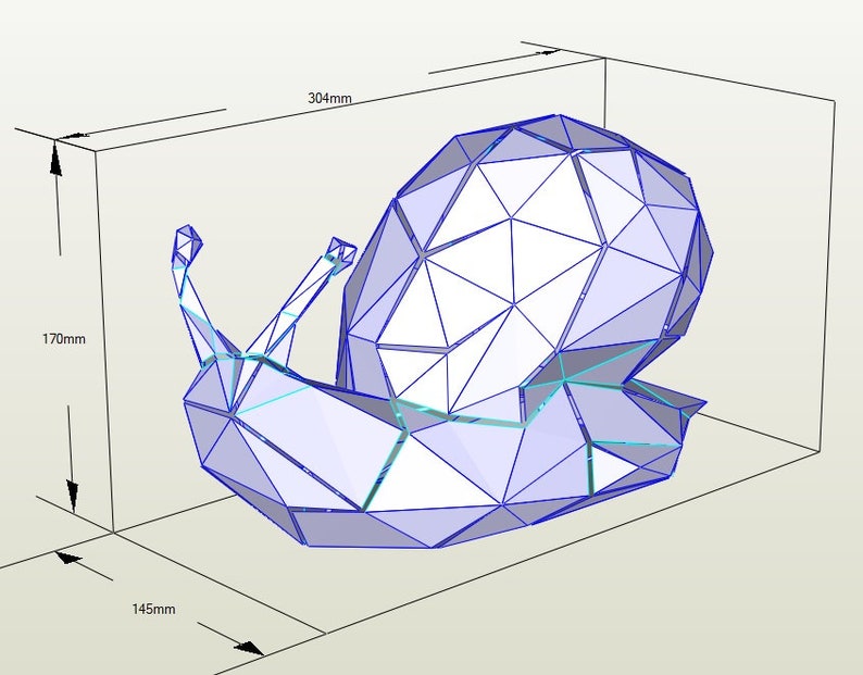 Low Poly Snail Papercraft: 3D Paper Model Template (PDF) - Etsy
