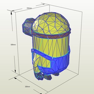 Papercraft Minion Sculpture Template: Low Poly Home Decor (PDF, DXF) - Etsy